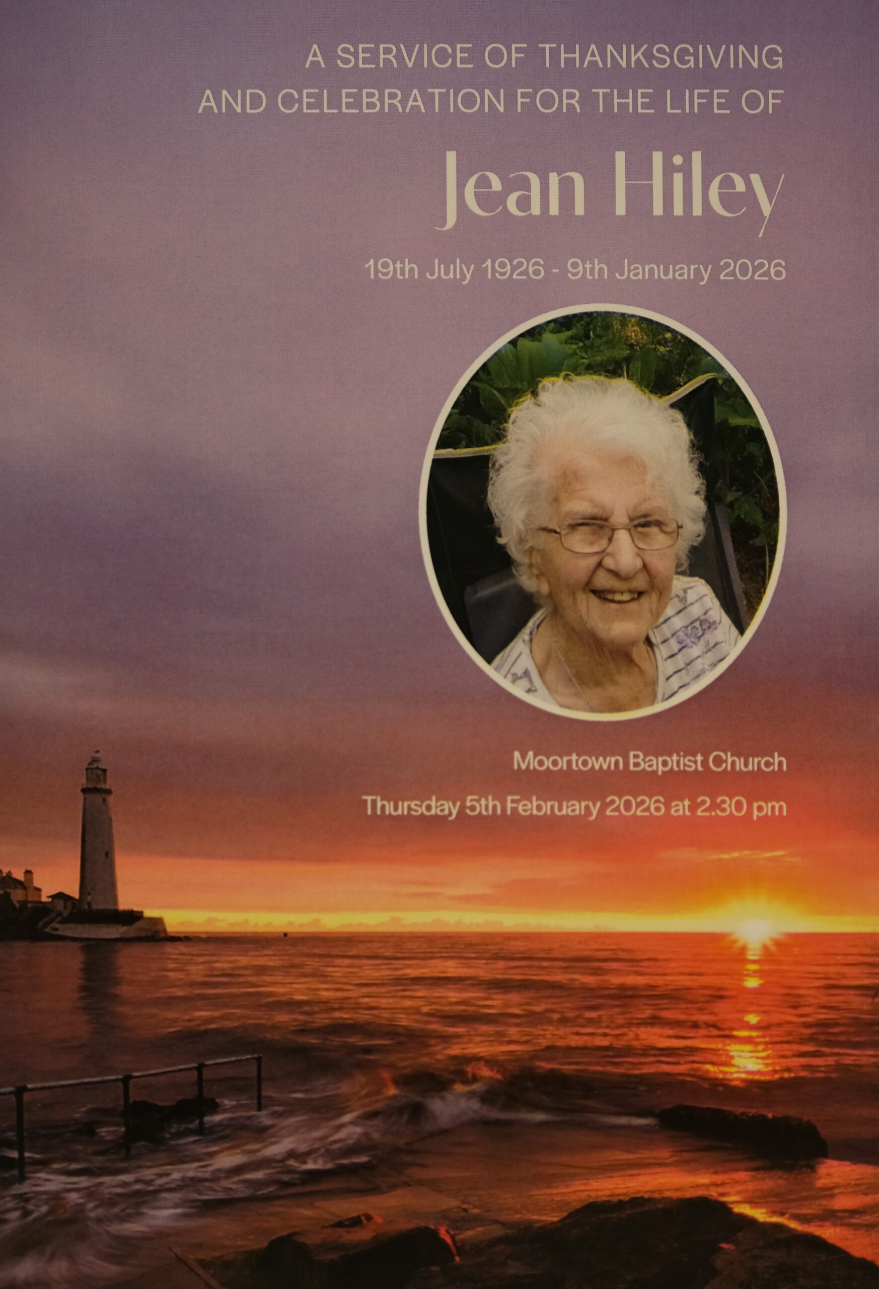 Jean Hiley, a Service of Thanksgiving and Celebration – Moortown ...